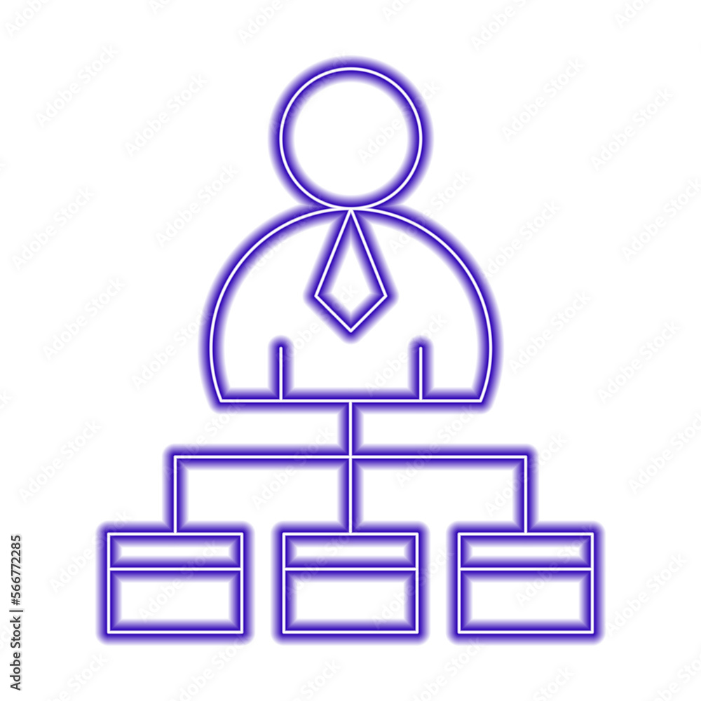 Neon icon for Hierarchical Network, Hierarchical Structure, Hierarchy, Network Png Icon ...