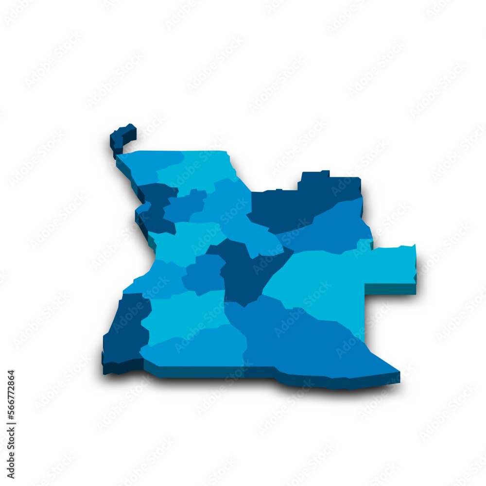 Angola political map of administrative divisions Stock Vector | Adobe Stock
