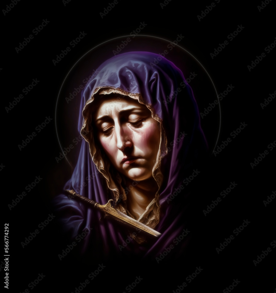 Our Lady of Sorrows. Mary's suffering. Quaresma - generative AI ...