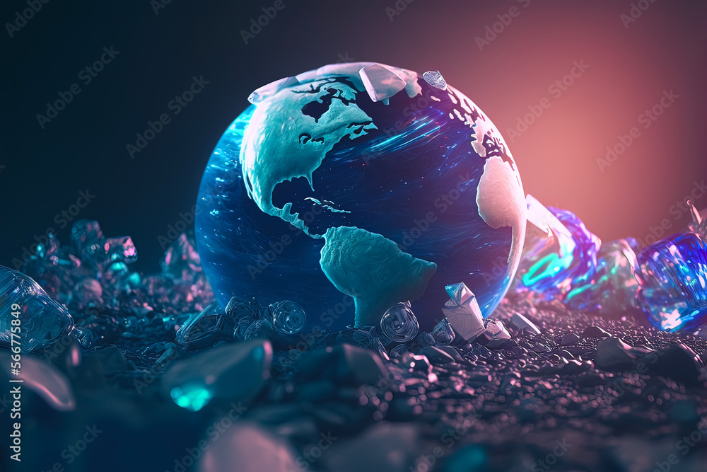 Planet Earth sinking in heavy water pollution with tons of plastic ...