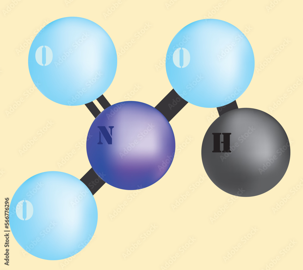 Chemical Molecular formula of nitric acid Stock Vector | Adobe Stock