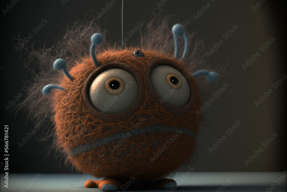 Funny scary and cute 3d puppet character marionette. Sinister and grin ...