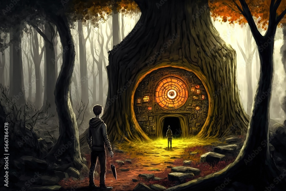 A mysterious magical forest from a fantasy world, two boys discover a ...