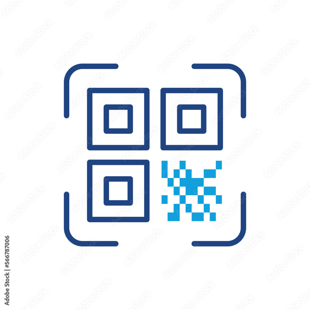 QR Code Scanner Line Icon. Scan Qrcode Color Linear Pictogram ...