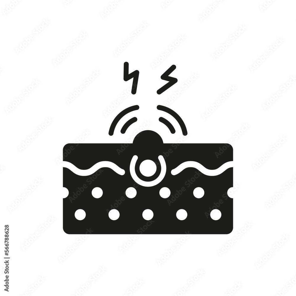 Skin Pain Silhouette Icon. Dermatology Disease Icon. Allergy Reaction ...