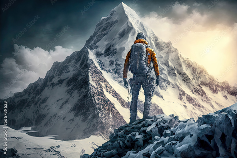 Bergsteiger in den Bergen Alpen Mountain Digital Art Abstrakte ...