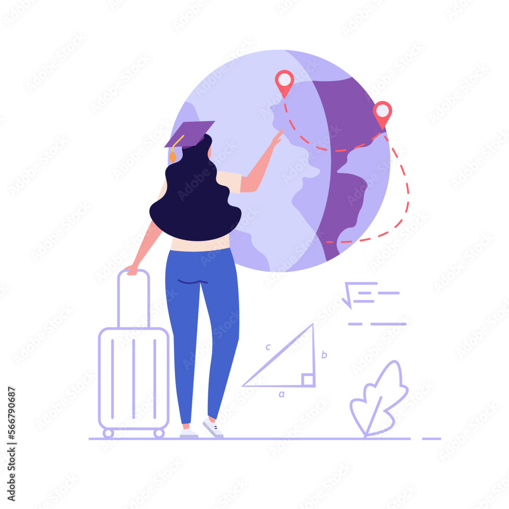 Foreign student learning in international high school. Concept of ...