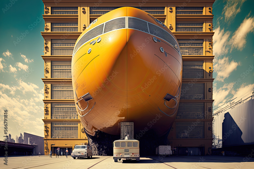 Concept of future cargo airship. Future of air logistics, cargo ...