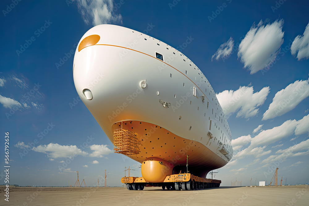 Concept of future cargo airship. Future of air logistics, cargo ...