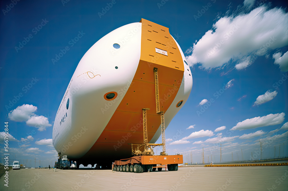 Concept of future cargo airship. Future of air logistics, cargo ...