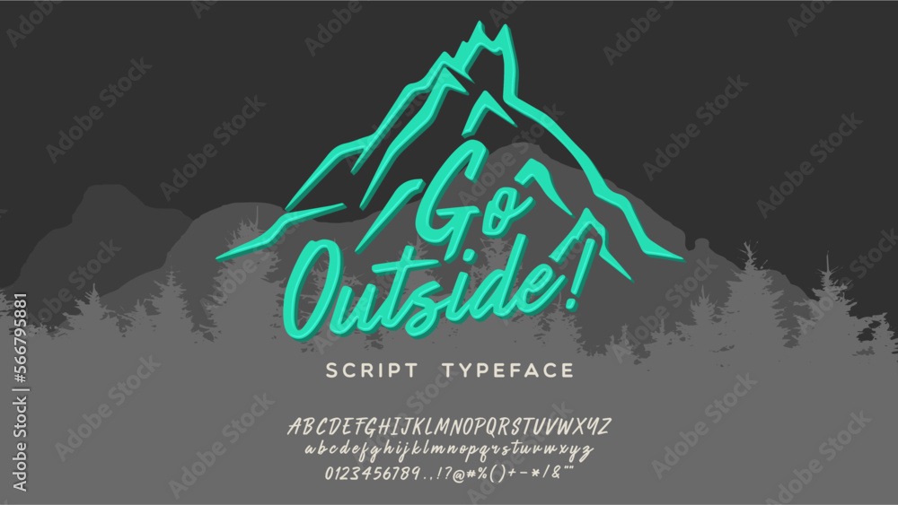 Go Outside! Hand made script font. Vacation summer time. Waikiki beach ...