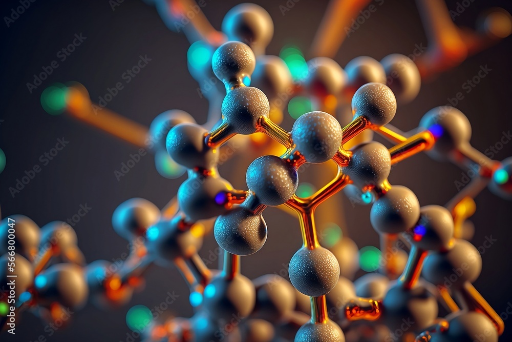 Krypton molecule structure close up shot. AI generated. Stock ...