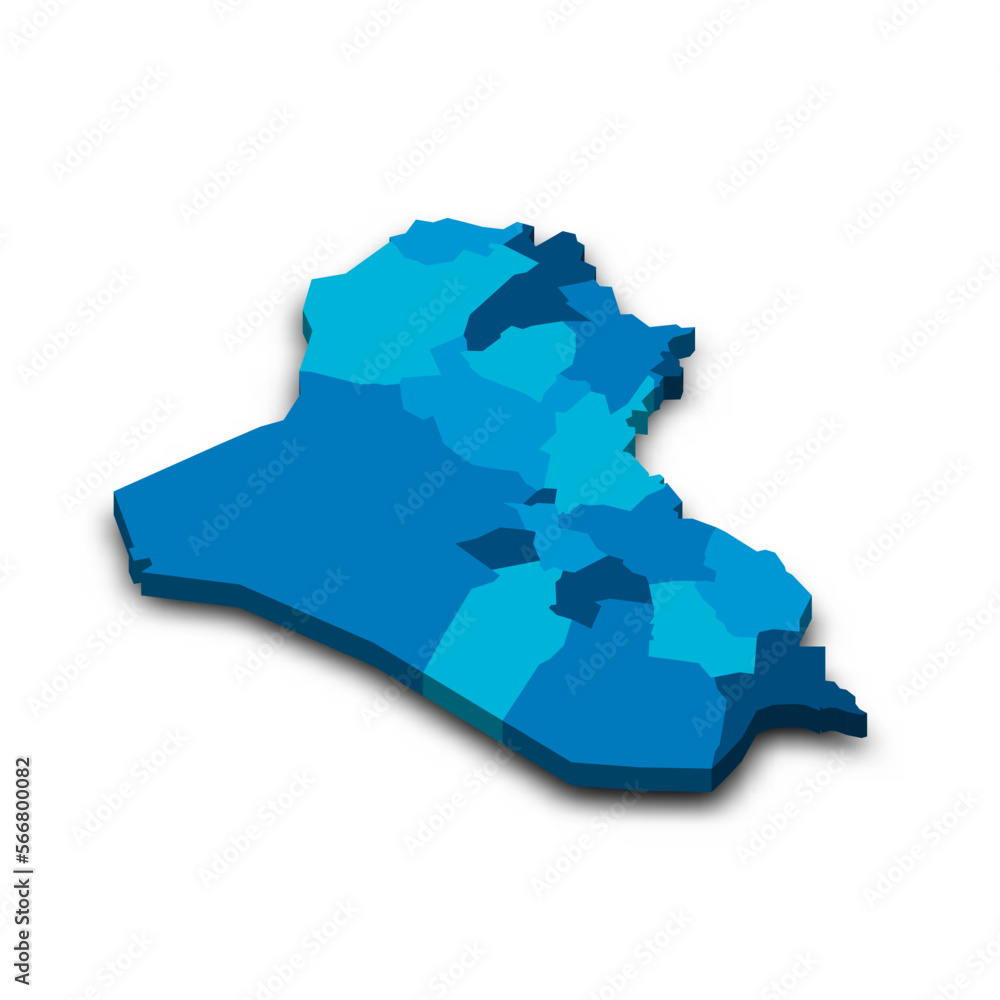 Iraq political map of administrative divisions Stock Vector | Adobe Stock