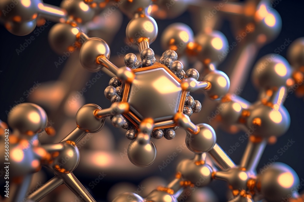 Tellurium molecule structure close up shot. AI generated. Stock ...