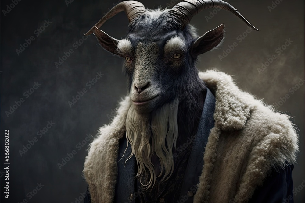 AI Generated Cartoon Goat Mafia Illustration for Humorous and Playful ...