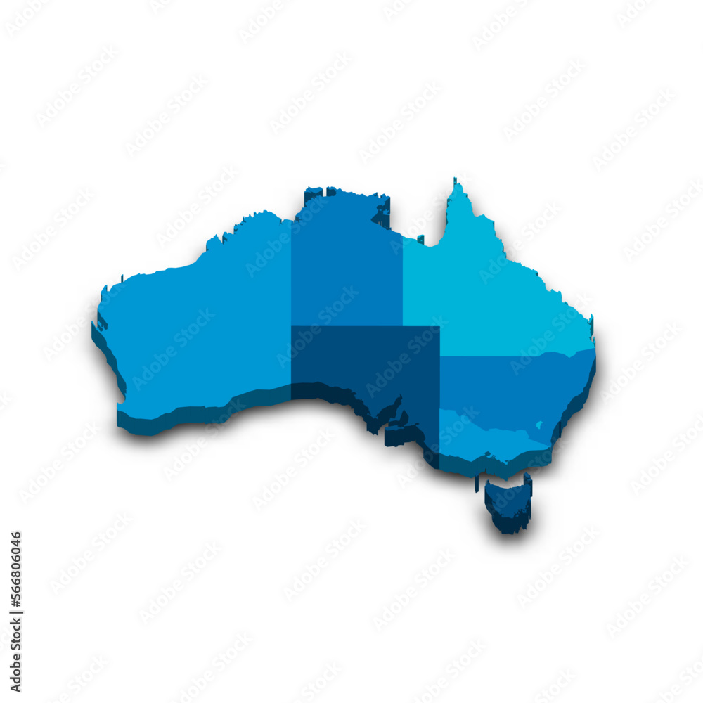 Australia political map of administrative divisions Stock Vector ...