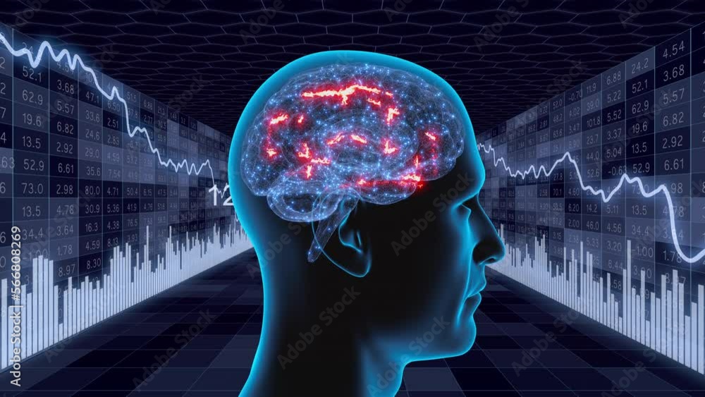 Animation of the human thought process. Looped rotation of the human ...