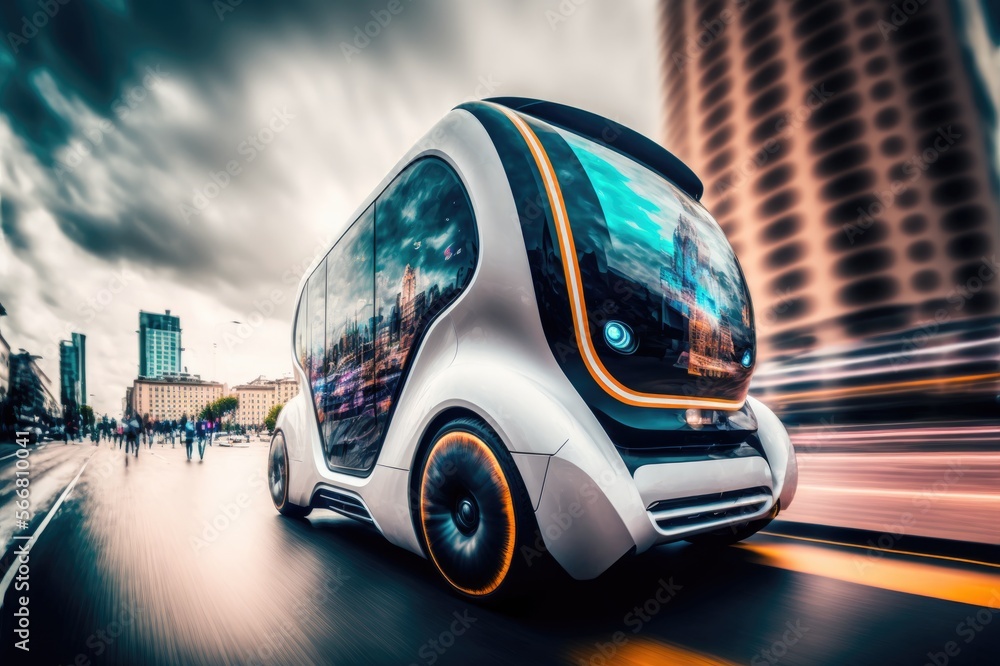 Future of urban autonomus mobility, AV city taxi / cab / car, AV ...