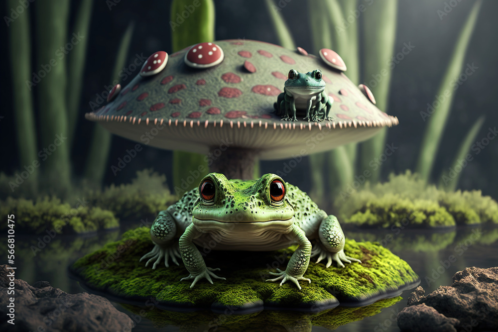 A fairy-tale forest with animals and plants that really fit it. A ...