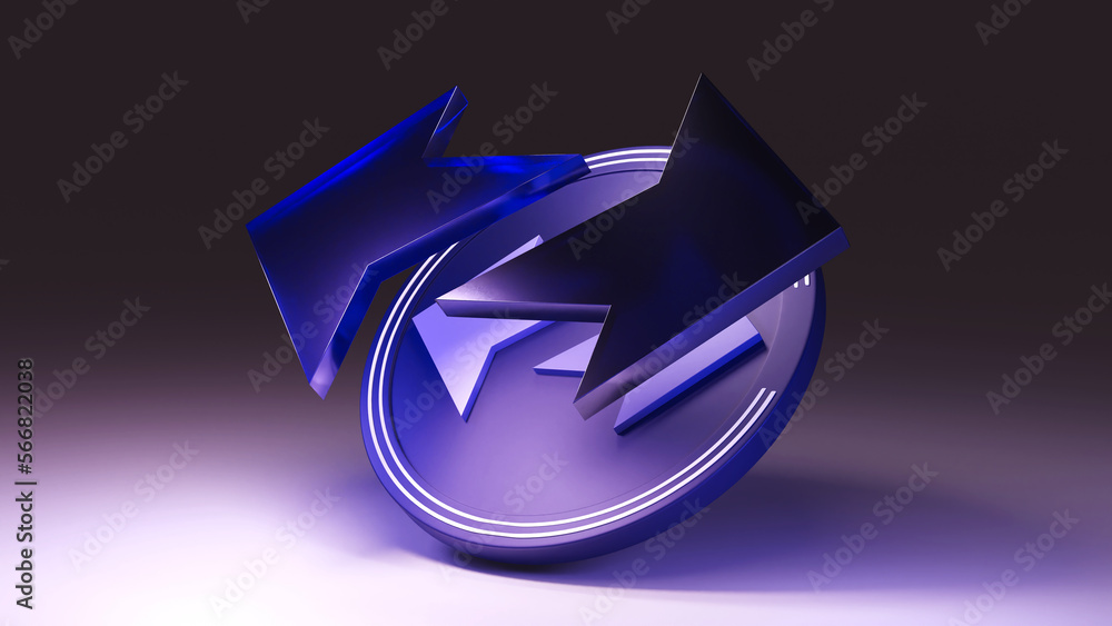 zkSync logo and coin on dark background. 3D render Stock Illustration ...