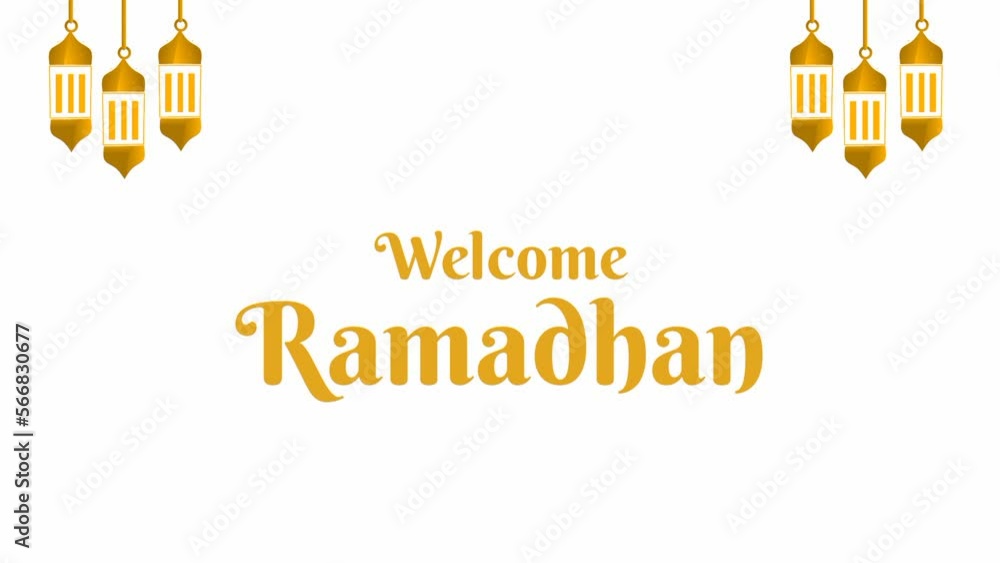 Welcome Ramadhan text animation with Islamic lantern icon. Used to ...