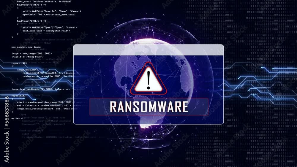 RANSOMWARE and Earth Connections Network, Animation, Background, Loop ...