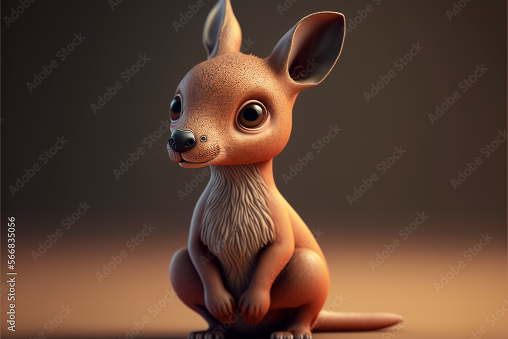 Cute smiling cartoon kangaroo Character, Generative AI. Stock ...