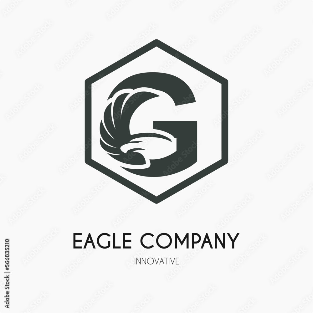 G Letter with Eagle Wings Icon Logo Idea Template. Eagle Head Classic ...