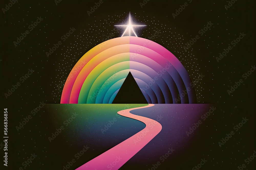 Psychic rainbow path through the stars of Orion created with Generative ...