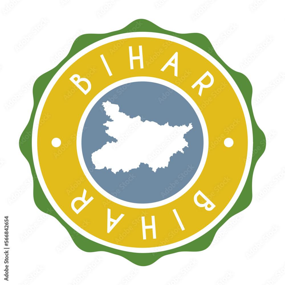 Bihar, India Badge Map Vector Seal Vector Sign. National Symbol Country ...