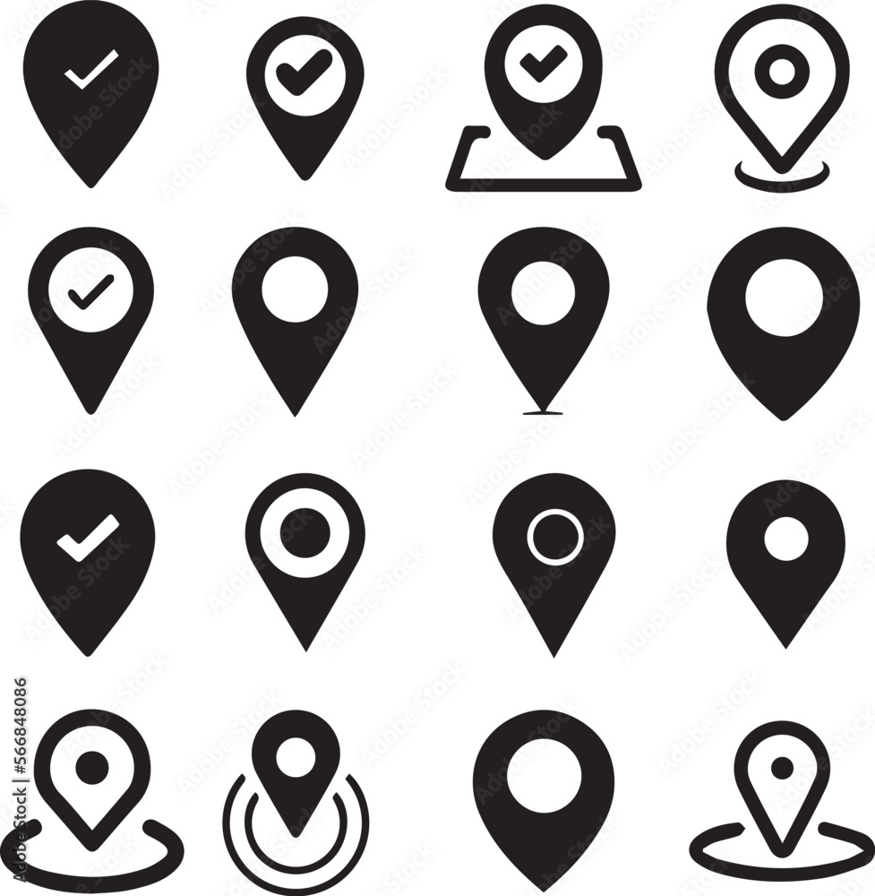 CHECKIN ICON, CHECK IN ICON, Location pin icon. Map pin place marker. Location icon. Map marker ...