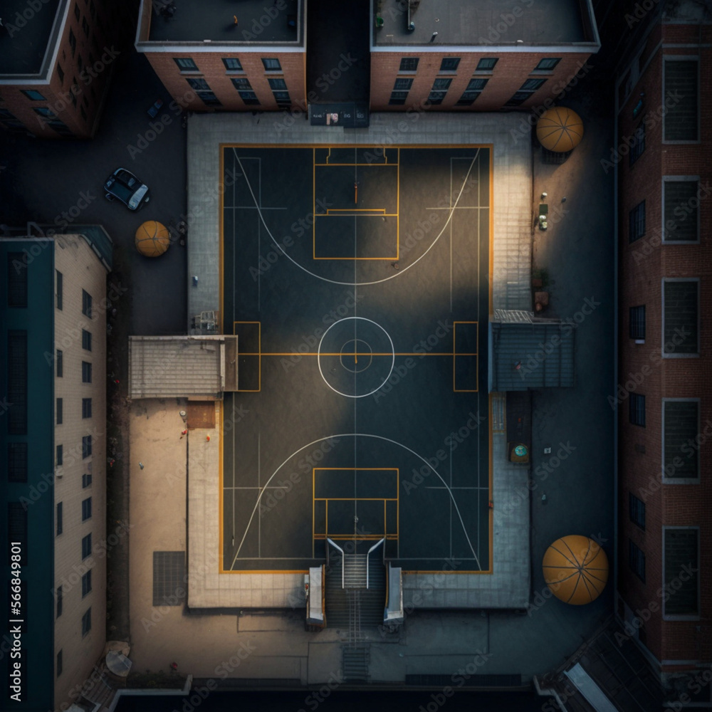 Basketball court top view Stock Illustration | Adobe Stock