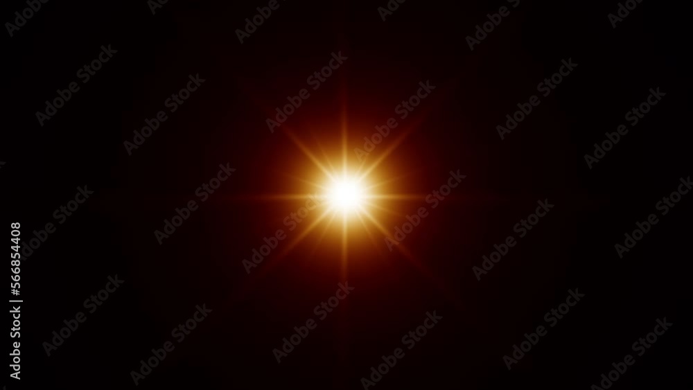 Abstract loop center gold orange optical shine light lens flares flickering rotation animation ...