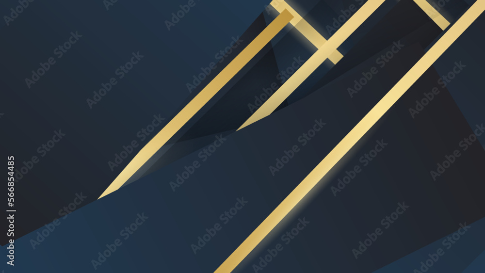 Dark blue background with diagonal gold line and blue line stripe ...