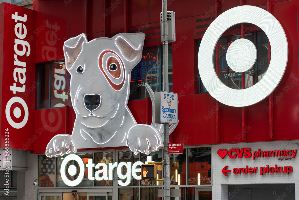 New York, NY, USA - July 5, 2022: Front view of the Target Times Square ...
