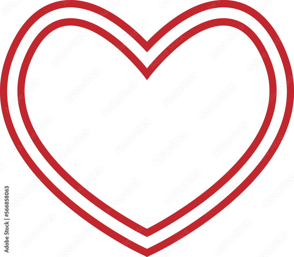 Double line heart icon for Valentine card design Stock Illustration ...