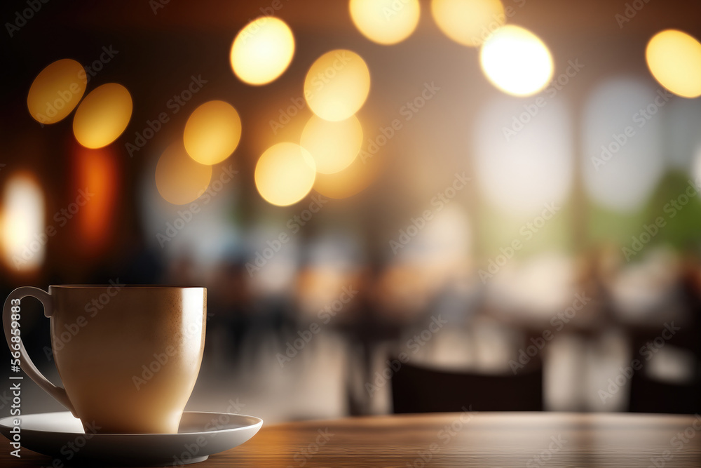 Coffee shop or cafe restaurant background blurred with abstract bokeh ...