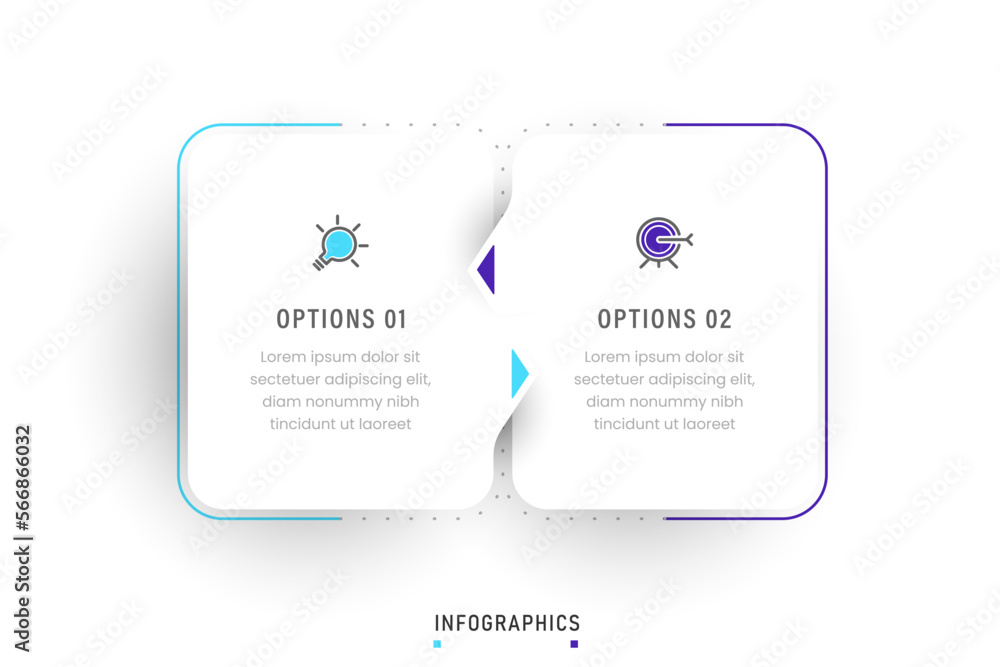 Vetor de Vector Infographic label design template with icons and 2 ...