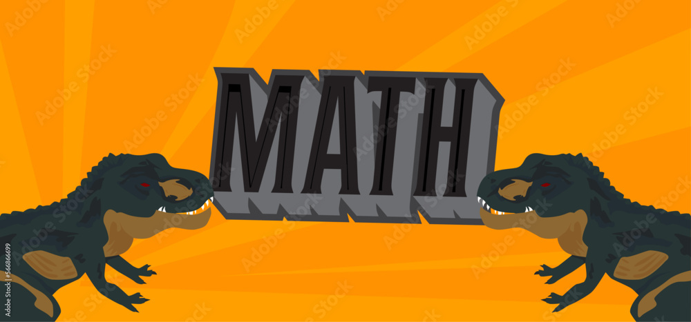 Dinosaur with saying Math word. Tyrannosaurus Rex with thoughts. Stock ...