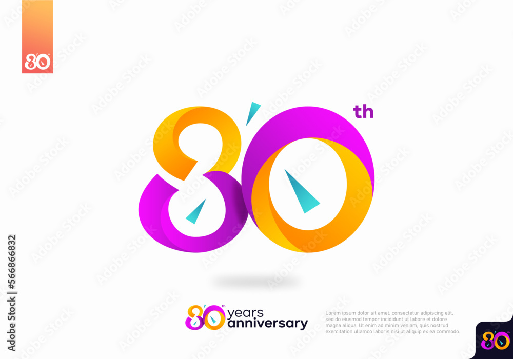 Number 80 logo icon design, 80th birthday logo number, anniversary 80 ...