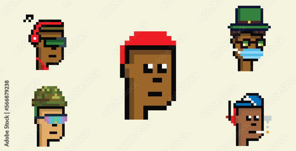 pixel art male character with assets attribute hat, glasses, cigarette ...