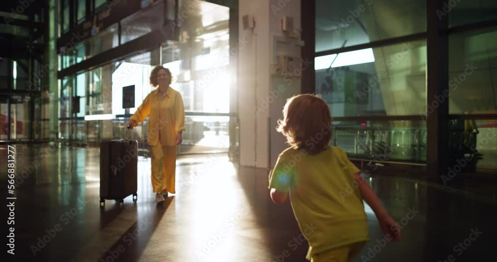 Aunt came from out of town by train to surprise and surprise boy, her ...