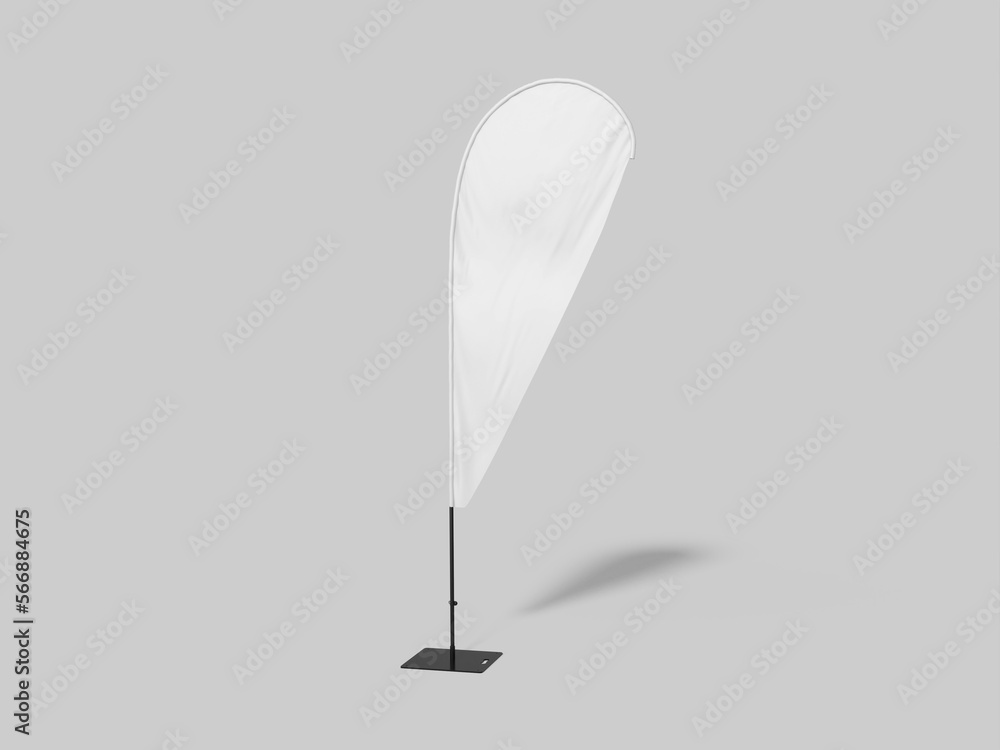 Realistic Teardrop Vertical Flag isolated Mockup in Front View Stock ...