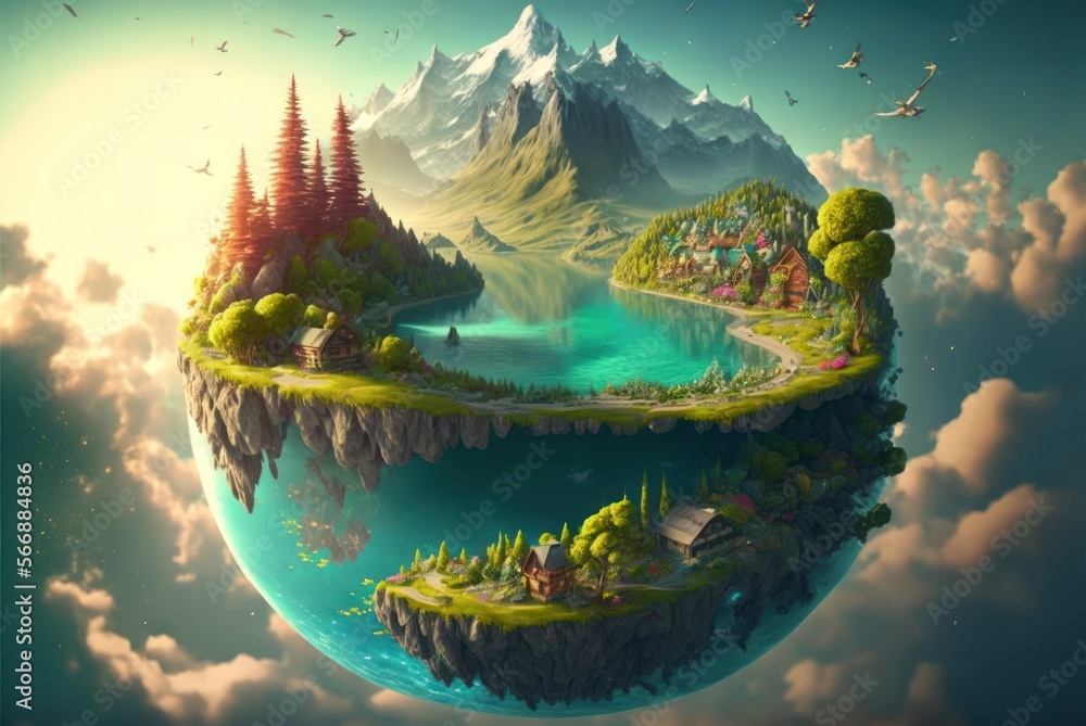 World environment day horizontal background. Earth globe with cartoon ...