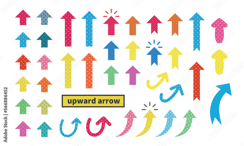 Set of various dotted arrow symbols with different colors. Vector ...