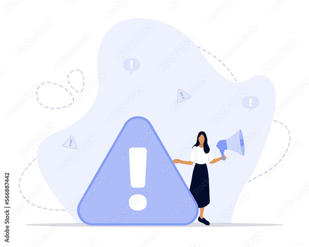 Important announcement, attention or warning information, breaking news ...