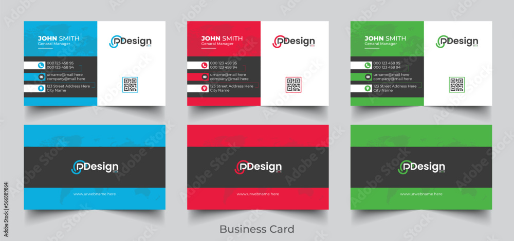 Double-sided Modern Name Card and Business Card.Modern presentation ...