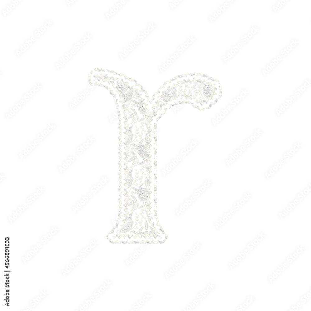Beautiful floral lace alphabet set in uppercase and lowercase letters ...