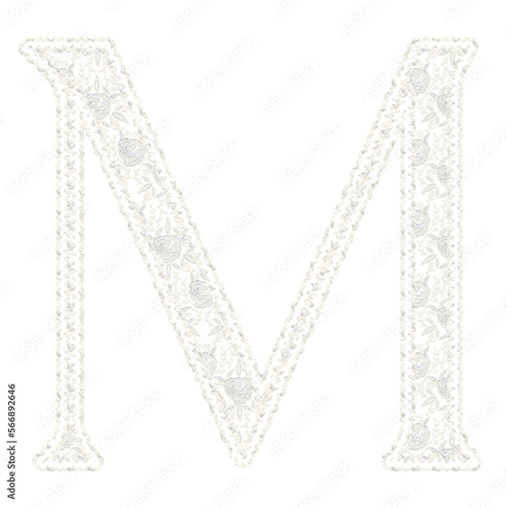 Beautiful floral lace alphabet set in uppercase and lowercase letters ...