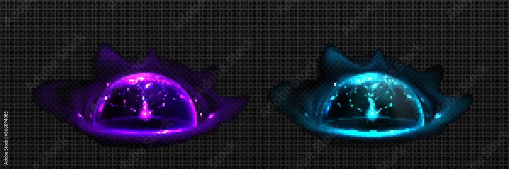 Realistic set of defense energy shields png isolated on transparent ...